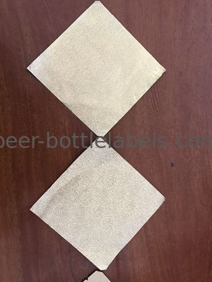 Square Aluminum Foil Beer Neck Label 105Mm Size Beer Label Maker Gold Color